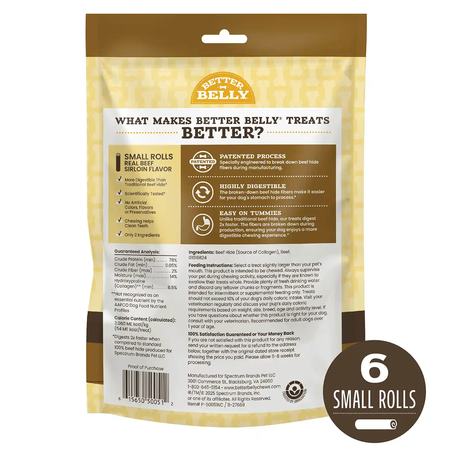 Small Beef Sirloin Rolls Dog Chews