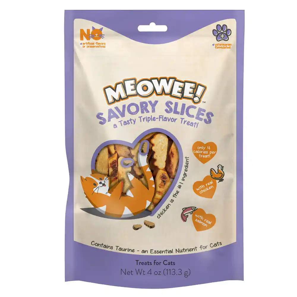 Meowee! Savory Slices Treats for Cats, 4 Ounces, Triple Flavor Cat ...